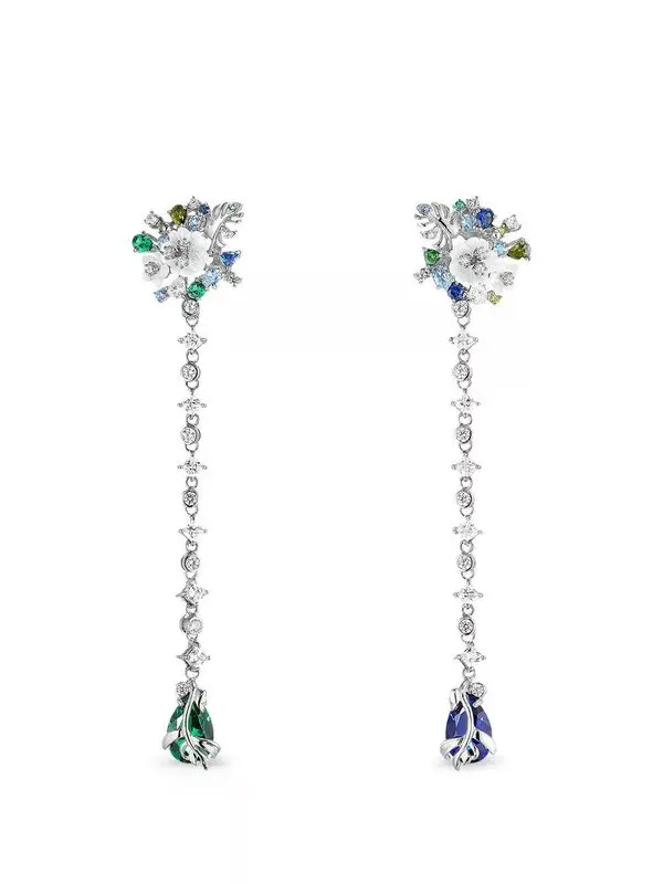 ANABELA CHAN Paradise Multi-stone Drop Earrings - Silver