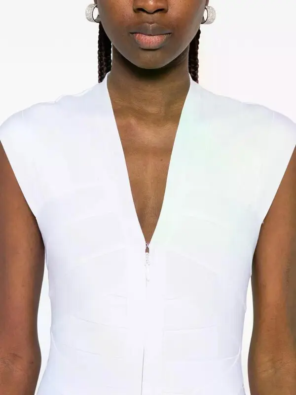 Herve Leger The Champagne Bandage Zip-up Mini Dress