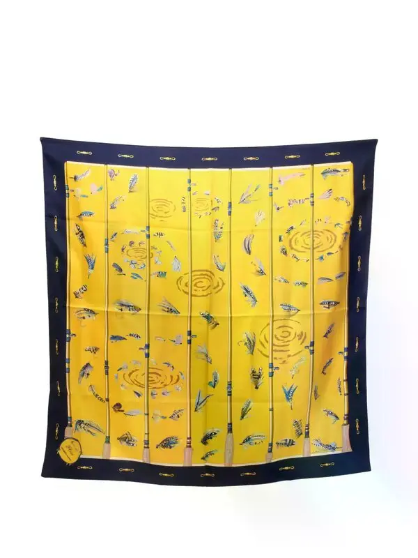 Hermès 2000s 90 Carré Flies Silk Scarf - Yellow