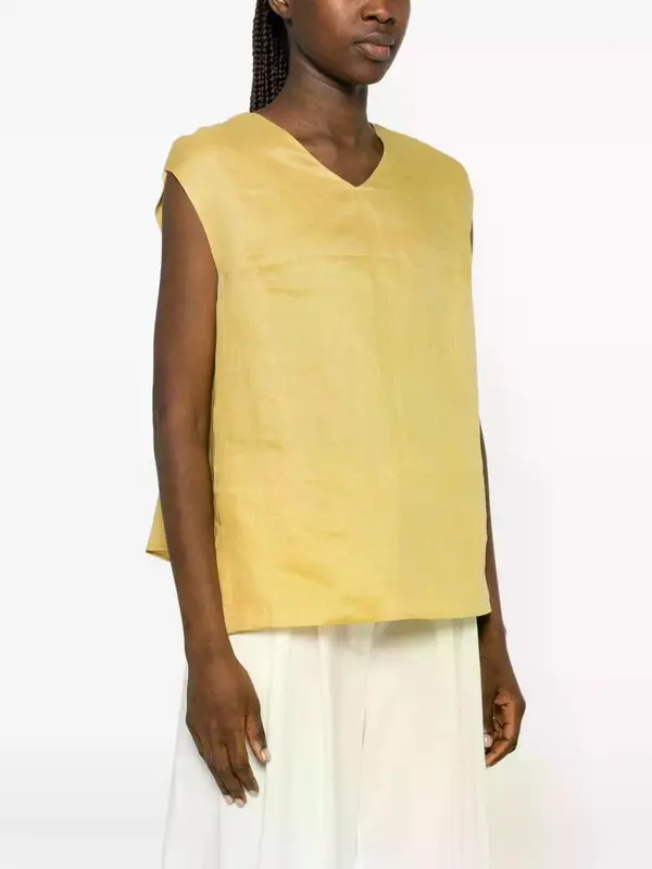 Max Mara V-neck Sleeveless Top - Yellow