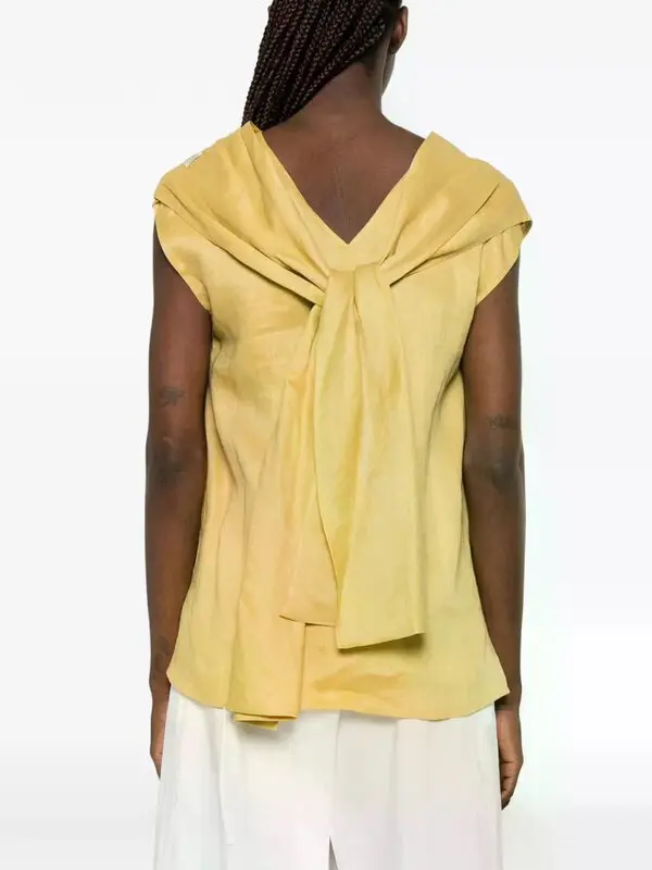 Max Mara V-neck Sleeveless Top - Yellow