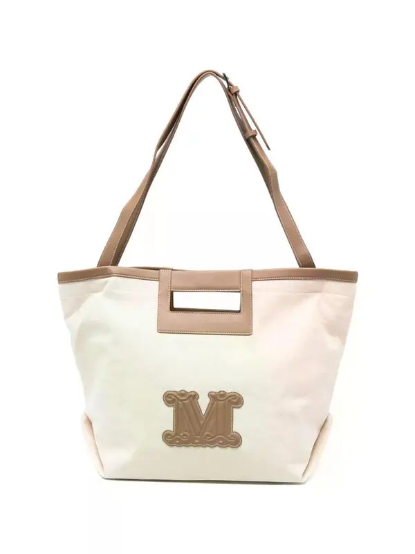Max Mara Logo-patch Tote Bag - Neutrals