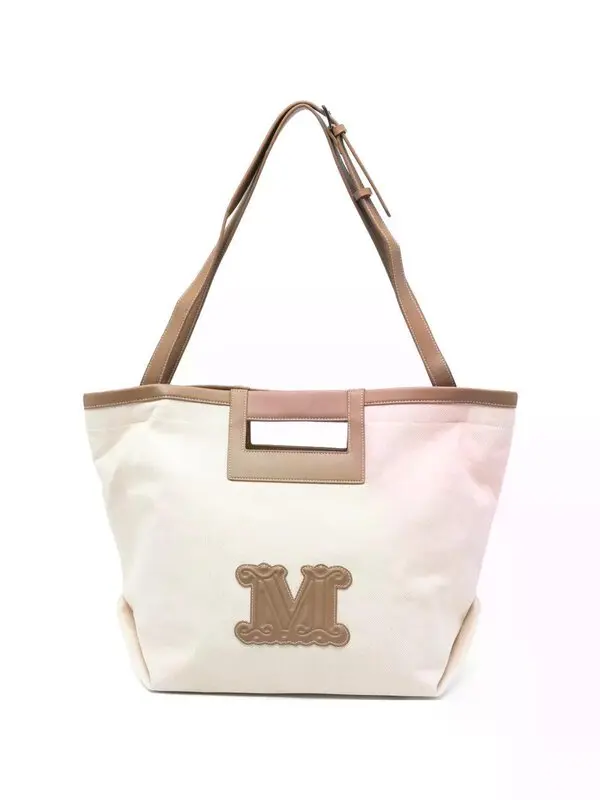 Max Mara Logo-patch Tote Bag - Neutrals