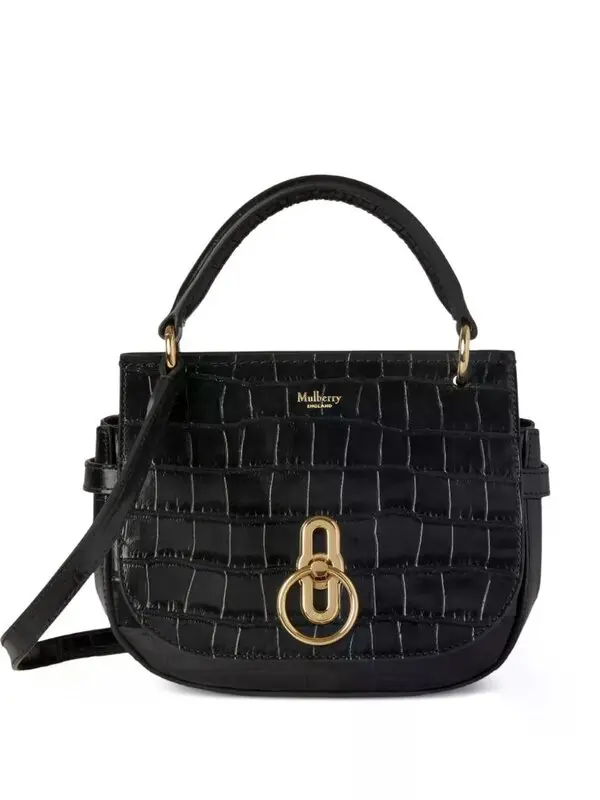 Mulberry Small Amberley Croc-effect Cross Body Bag - Black