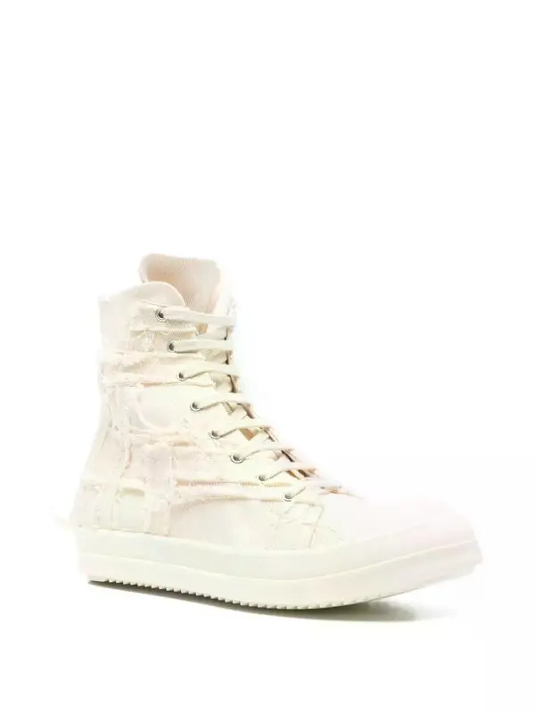 Rick Owens Frayed Lace-up Sneakers - Neutrals