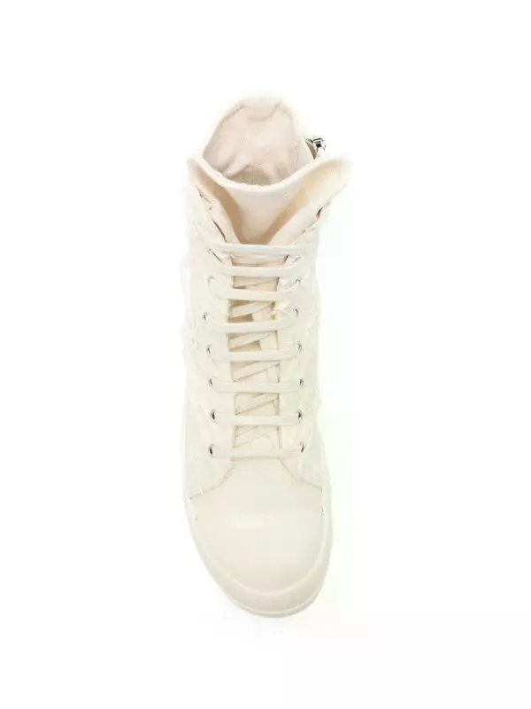 Rick Owens Frayed Lace-up Sneakers - Neutrals