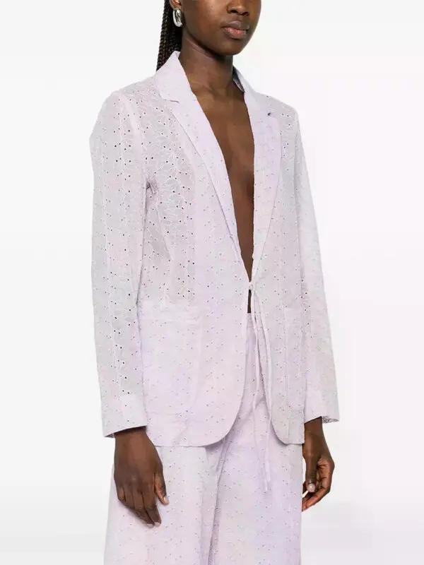 FORTE_FORTE Broderie-anglaise Tie-fastening Jacket - Purple