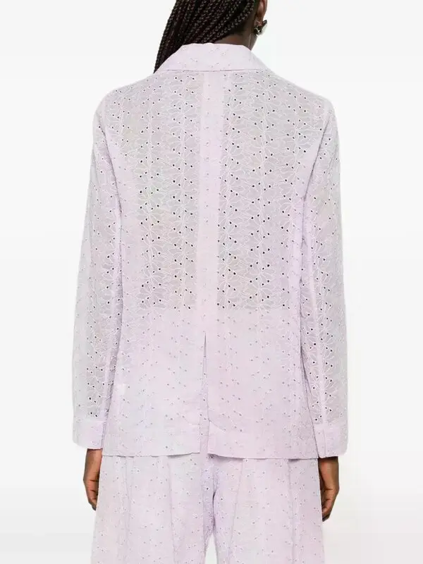 FORTE_FORTE Broderie-anglaise Tie-fastening Jacket - Purple