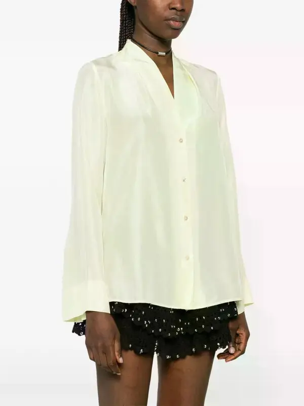 FORTE_FORTE V-neck Long-sleeved Shirt