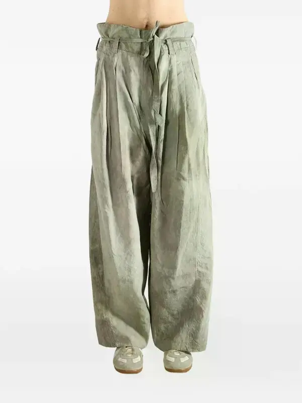 ZIGGY CHEN Pleated Trousers - Green