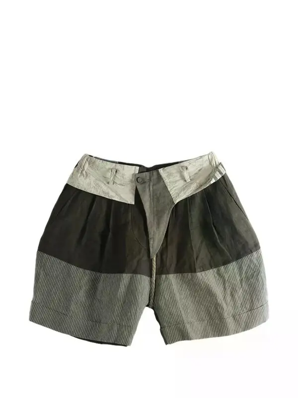 ZIGGY CHEN Panelled Linen Shorts