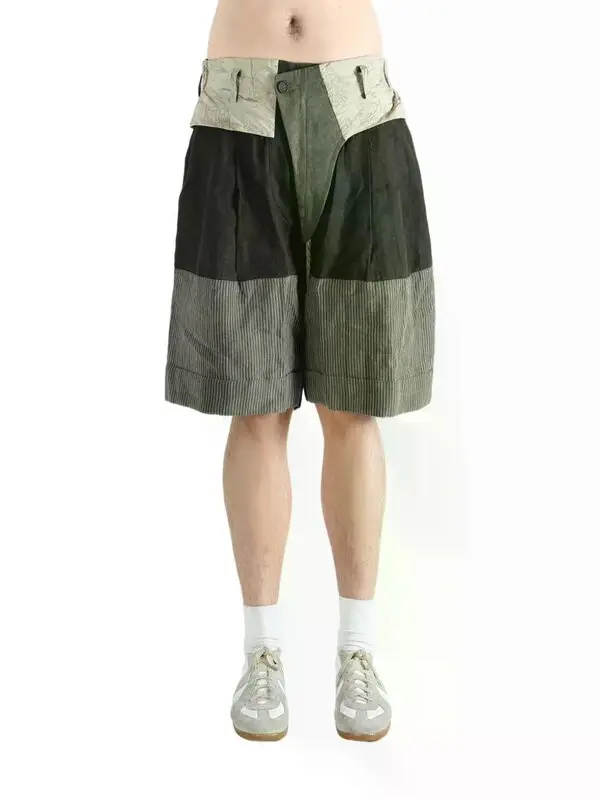 ZIGGY CHEN Panelled Linen Shorts