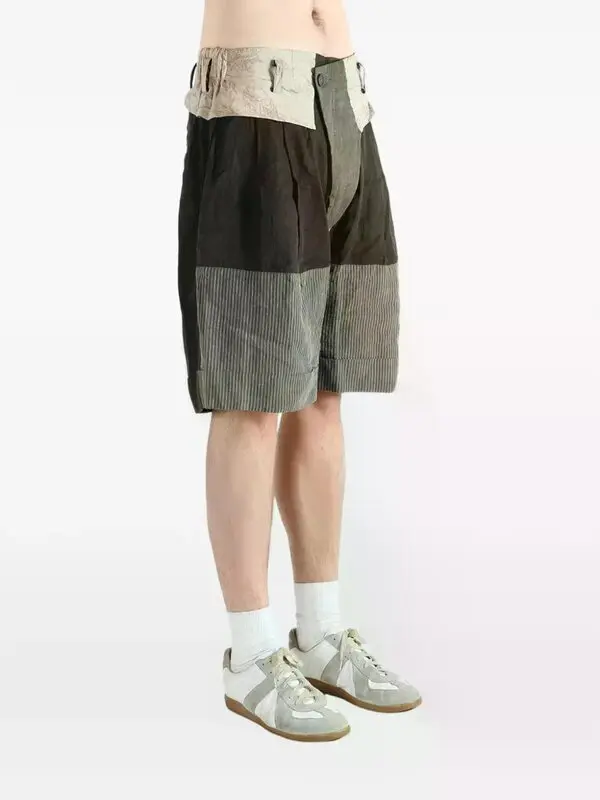 ZIGGY CHEN Panelled Linen Shorts