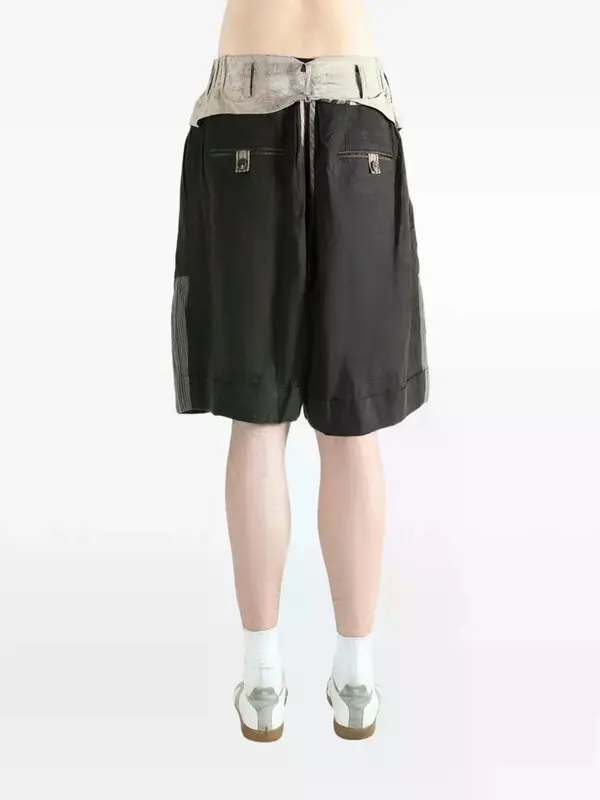 ZIGGY CHEN Panelled Linen Shorts