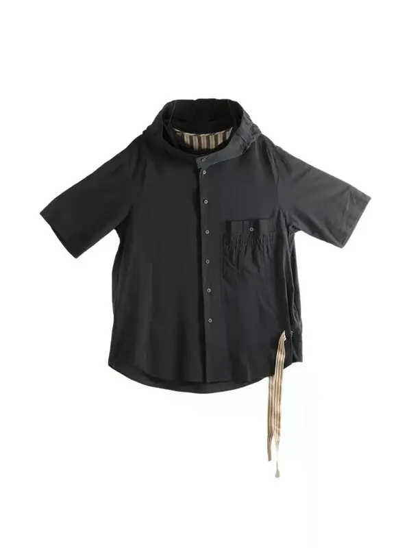 ZIGGY CHEN Hooded Short-sleeved Shirt