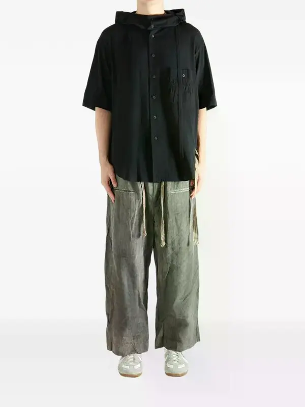ZIGGY CHEN Hooded Short-sleeved Shirt