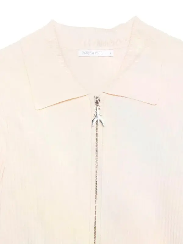 Patrizia Pepe Ribbed Zip-up Polo Shirt