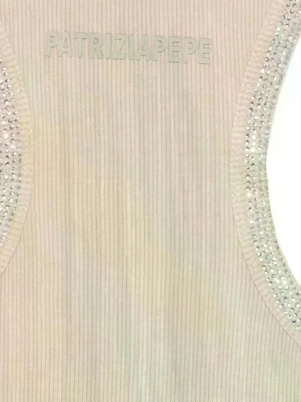 Patrizia Pepe Rhinestone-embellished Tank Top - Neutrals