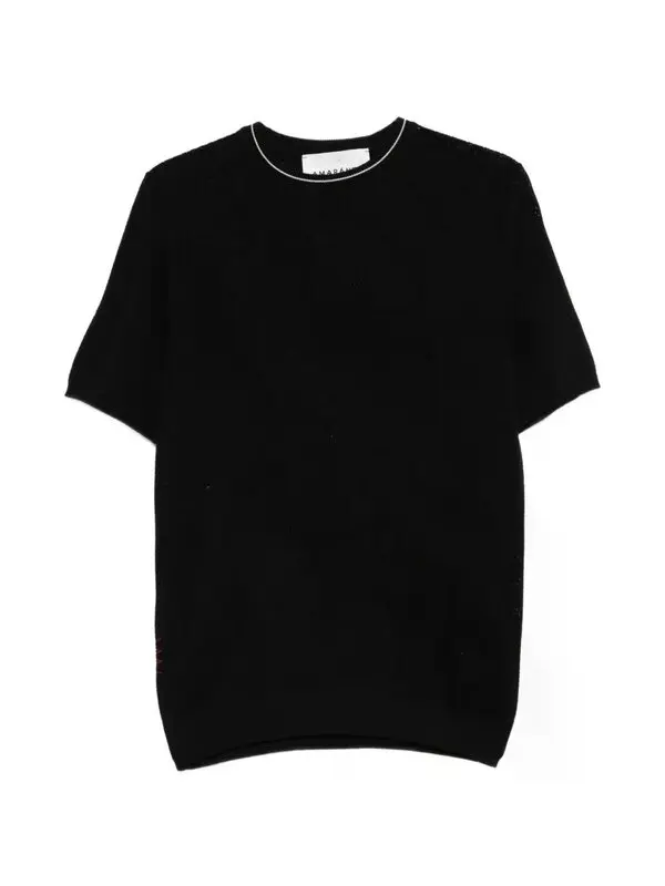 AMARANTO Open-knit T-shirt - Black