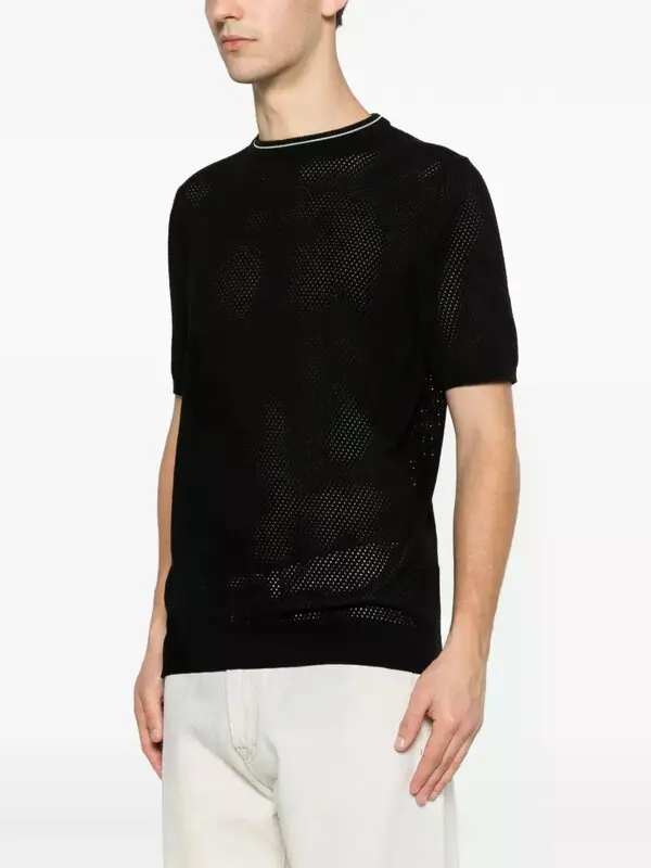 AMARANTO Open-knit T-shirt - Black