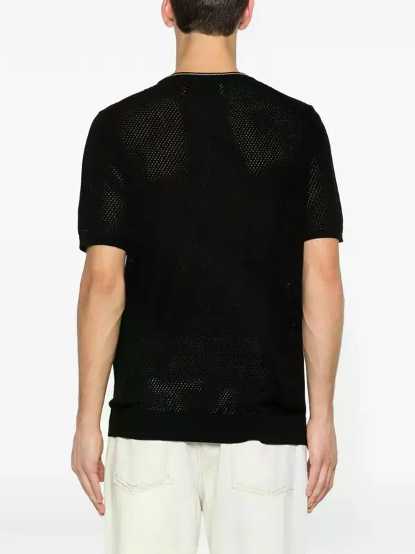 AMARANTO Open-knit T-shirt - Black