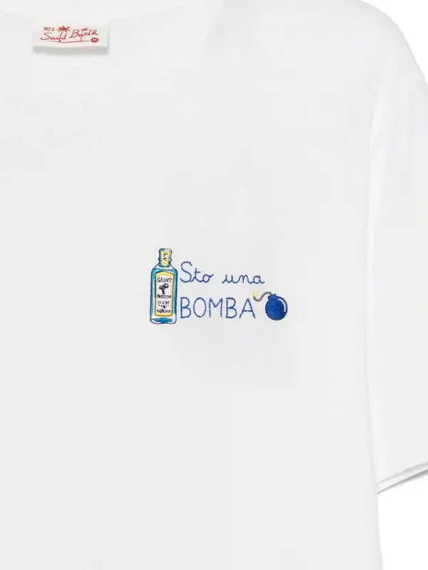 MC2 SAINT BARTH Embroidered-motif T-shirt - White