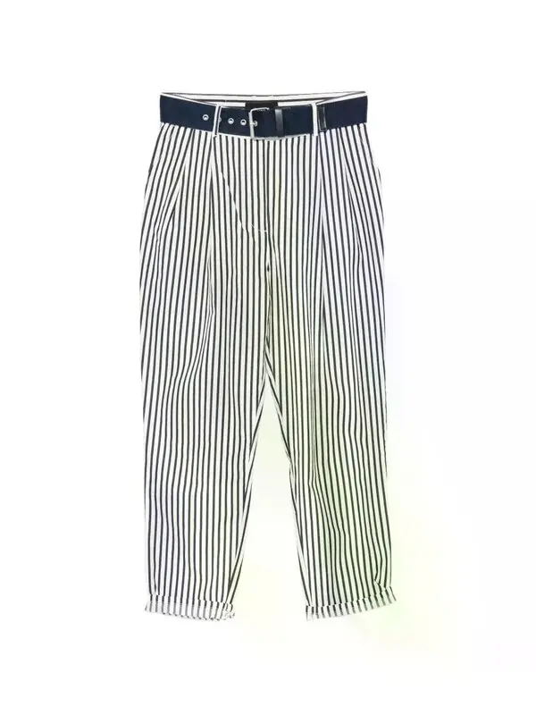 Pinko Striped Belted Trousers - White