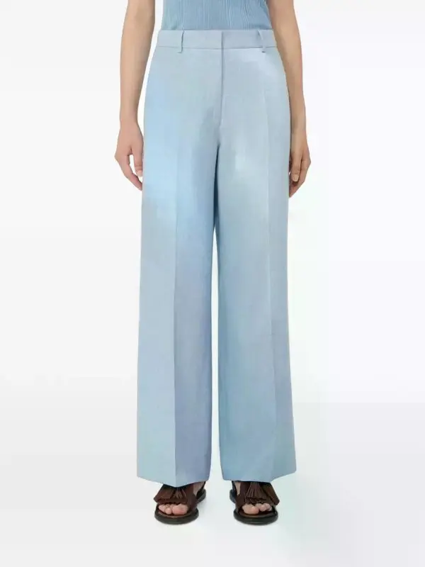 Max Mara Linen Tailored Trousers - Blue