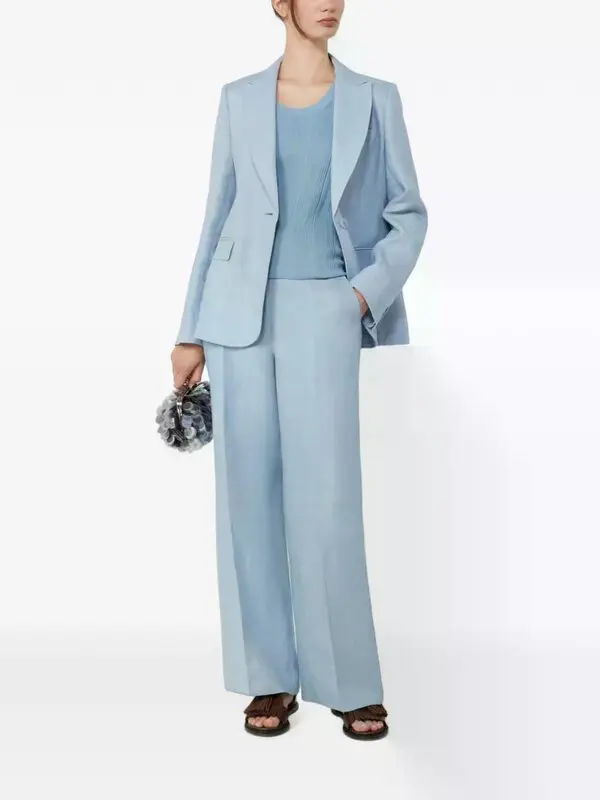 Max Mara Linen Tailored Trousers - Blue