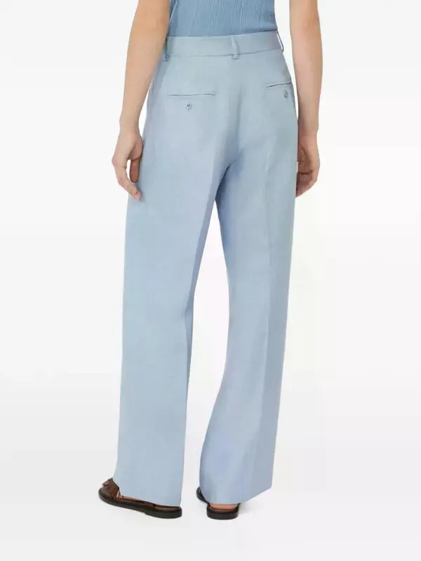 Max Mara Linen Tailored Trousers - Blue