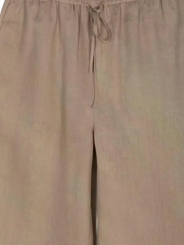 FRAME Drawstring Linen Trousers - Neutrals