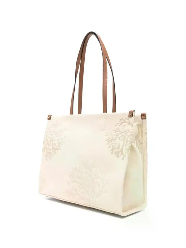 CROMIA Solana Coral-motif Canvas Tote Bag