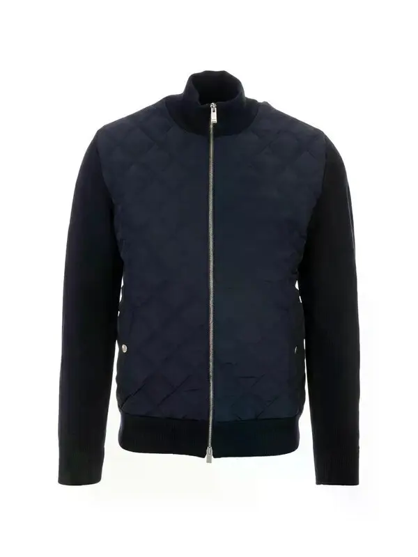 BOSS Knitted Wool Jacket With Quilted Front