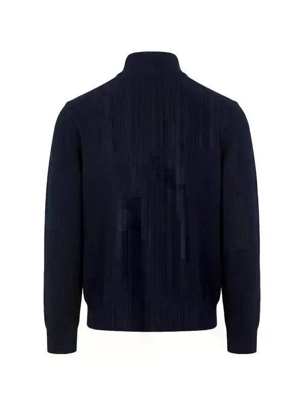 BOSS Knitted Wool Jacket With Quilted Front
