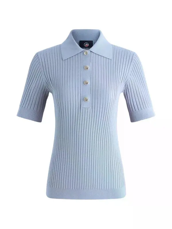 Fusalp Ribbed Buttoned Polo Shirt - Blue