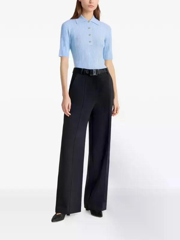 Fusalp Ribbed Buttoned Polo Shirt - Blue