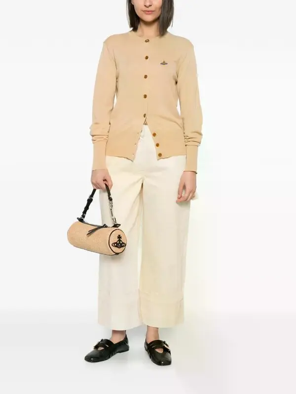 VIVIENNE WESTWOOD Logo-embroidered Cardigan - Neutrals