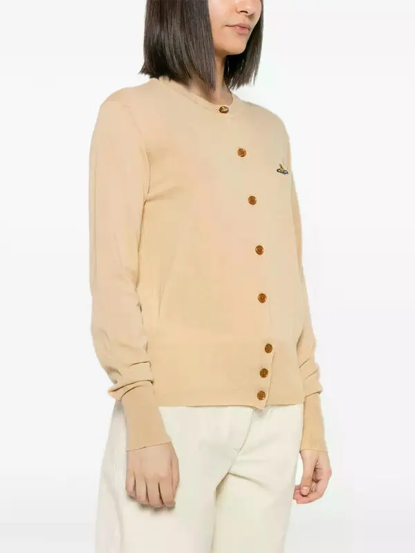 VIVIENNE WESTWOOD Logo-embroidered Cardigan - Neutrals