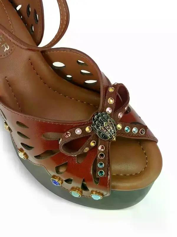 Kurt Geiger Butterfly Platform Heeled Sandals - Brown