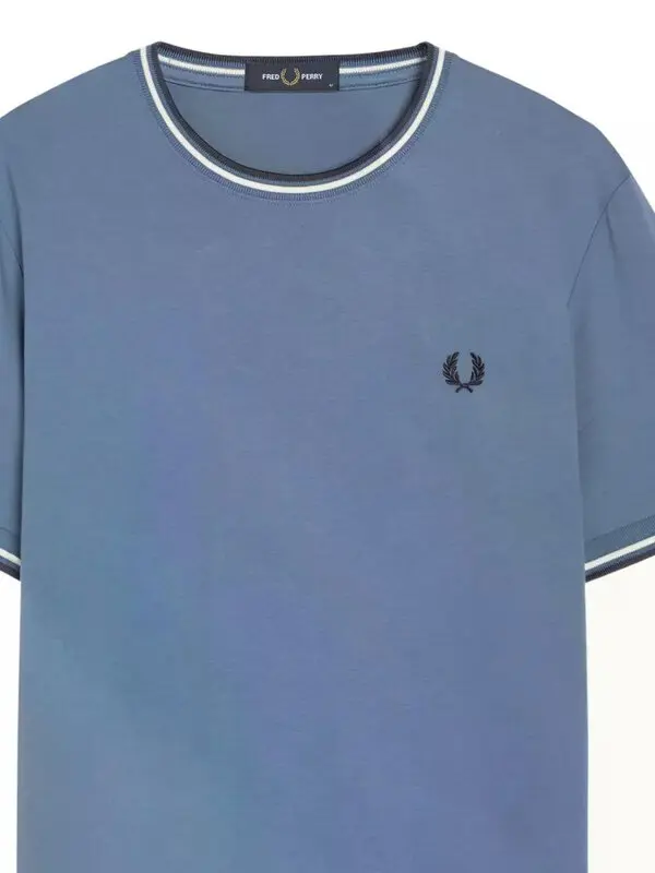 Fred Perry Twin Tipping Cotton T-shirt - Blue