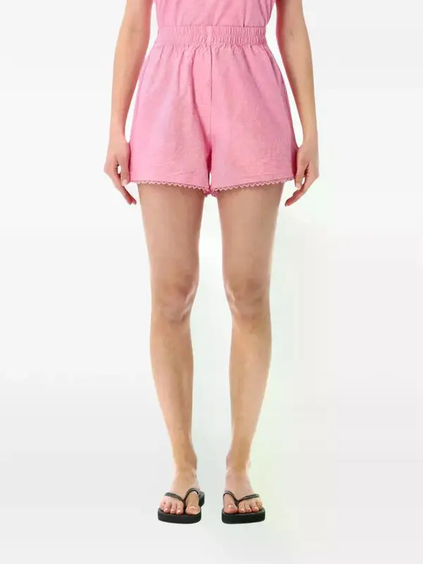American Vintage Feoly Lace-trim Shorts - Pink