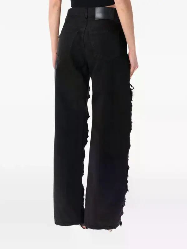 HAIKURE Bonnie Frayed Satin-panel Jeans - Black