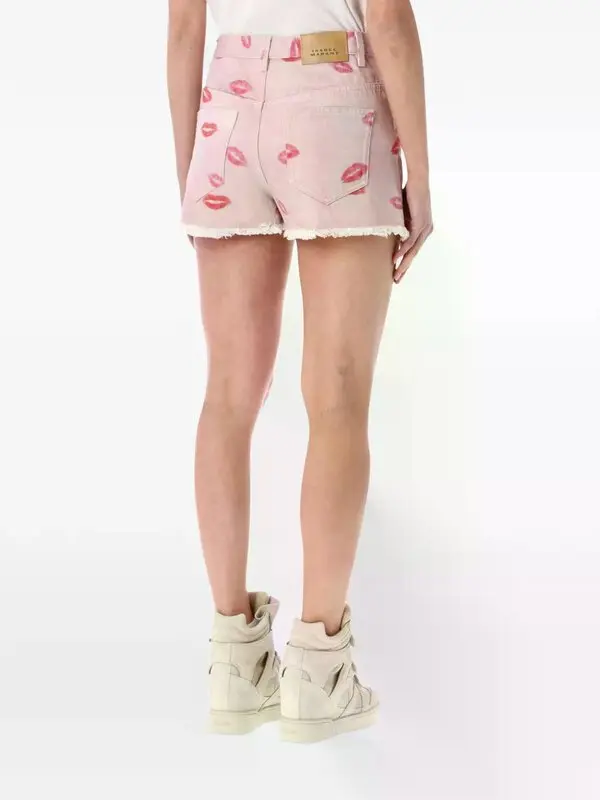 Isabel Marant Étoile Lesia Kiss-print Frayed Shorts