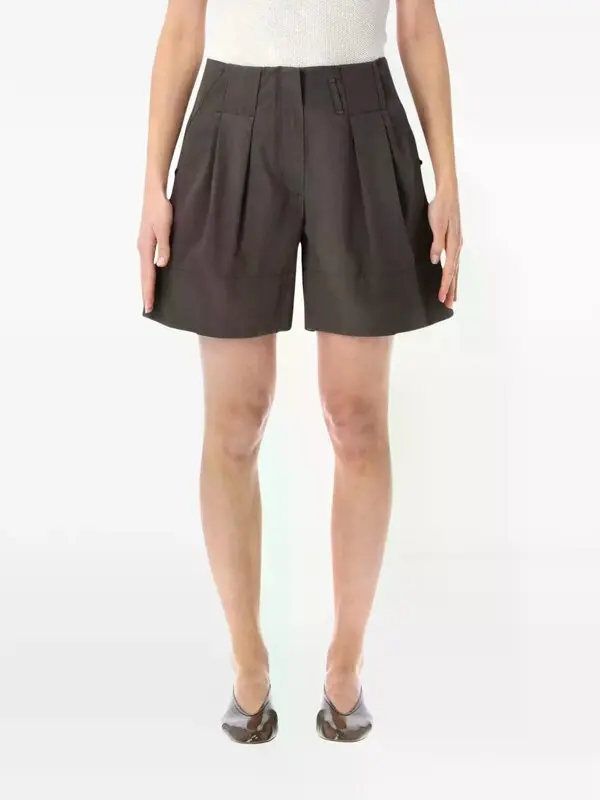 LOW CLASSIC Pleated Wide-leg Shorts