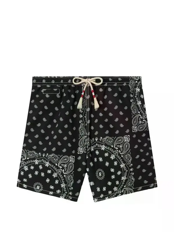 MC2 SAINT BARTH Paisley-print Swim Shorts - Black