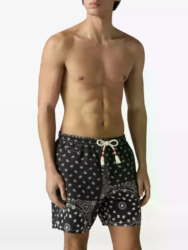 MC2 SAINT BARTH Paisley-print Swim Shorts - Black