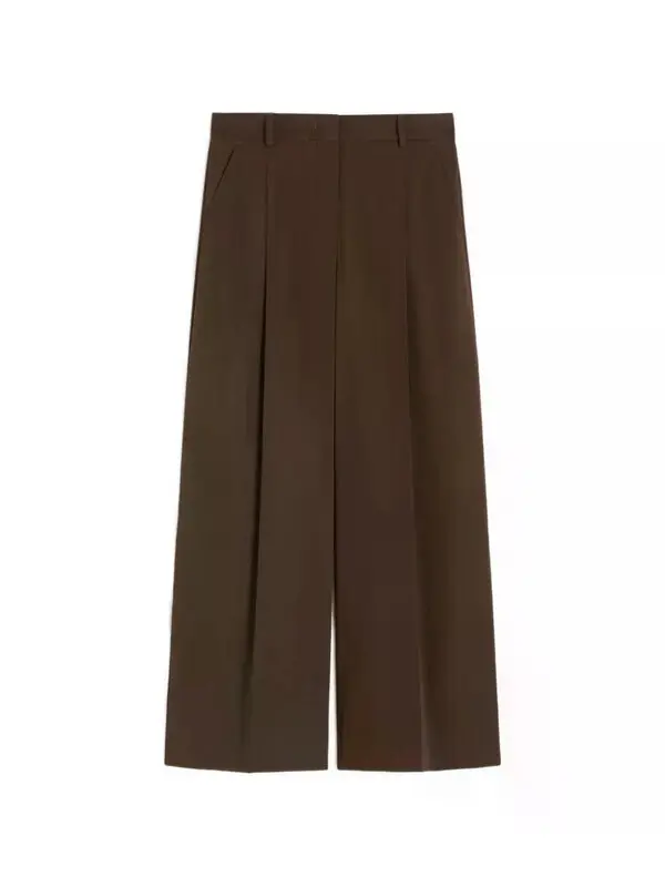 Max Mara Pleated Wide-leg Trousers - Brown
