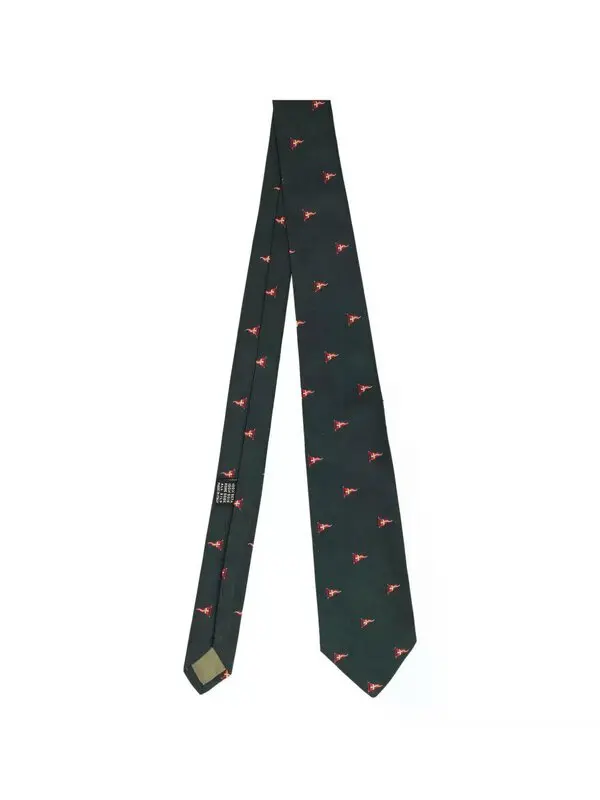Vintage Flag-print Tie - Green