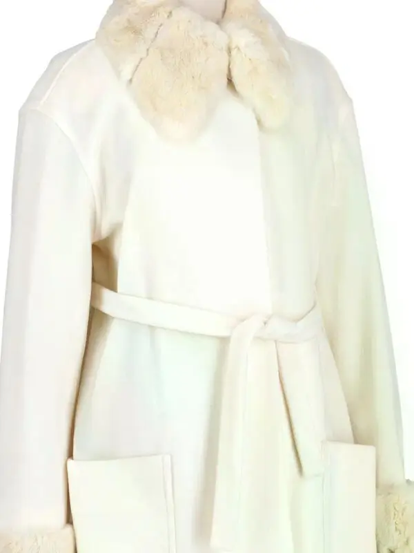 Fendi Fur-trim Belted Coat