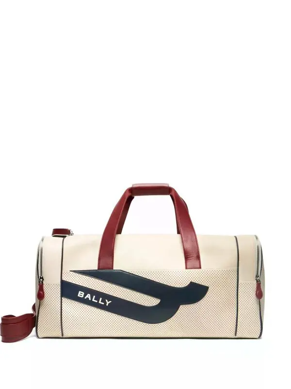 Bally Tennis Collection Leather Duffle Bag - Neutrals